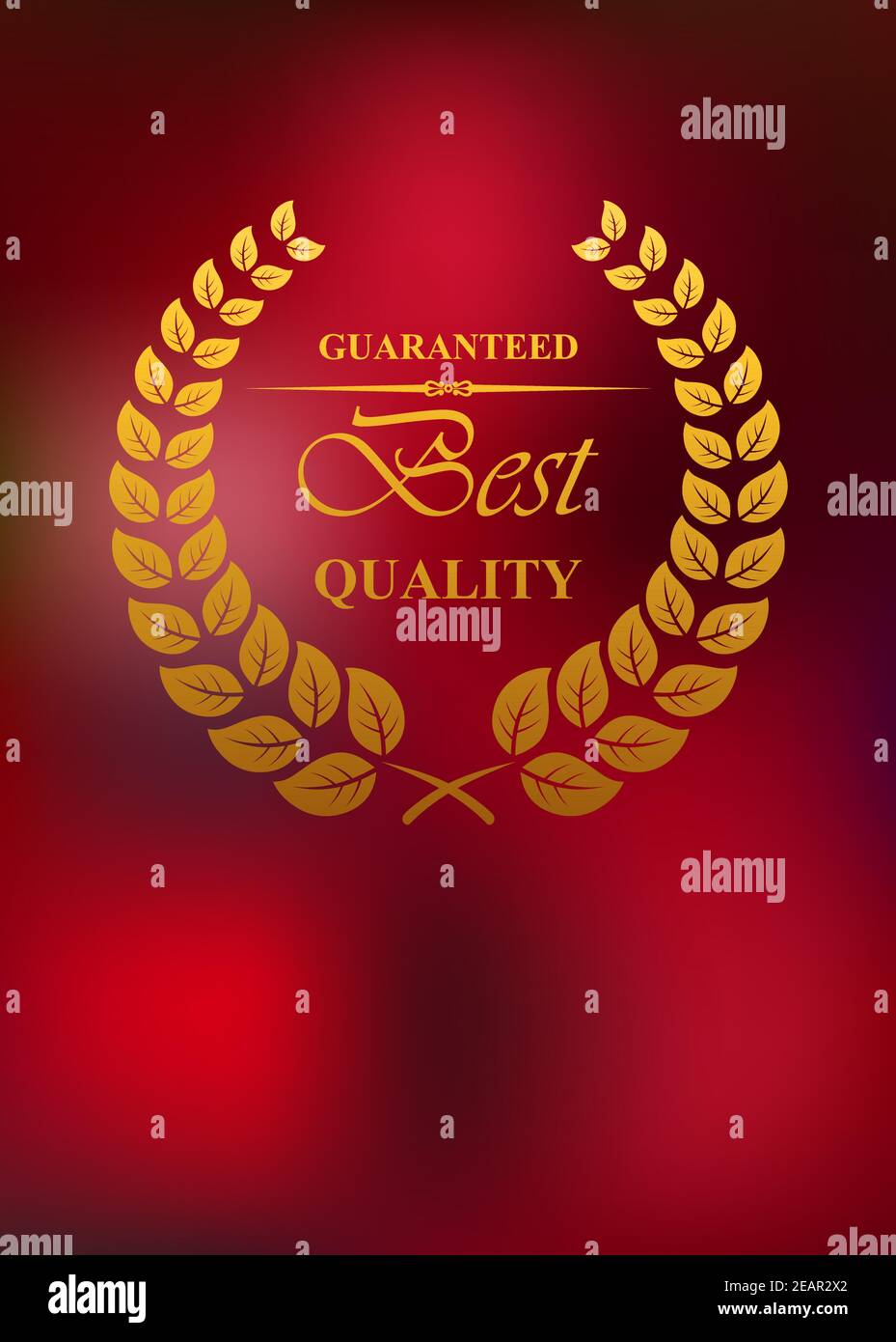 Best quality guaranteed product label or emblem with laurel wreath in ...