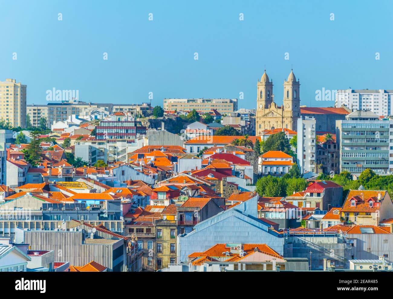 Aerial view of Porto from the torre dos clerigos in Portugal Stock ...
