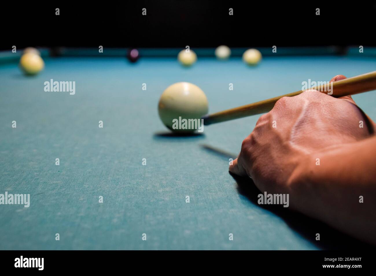 Blue billiards table hi-res stock photography and images - Alamy
