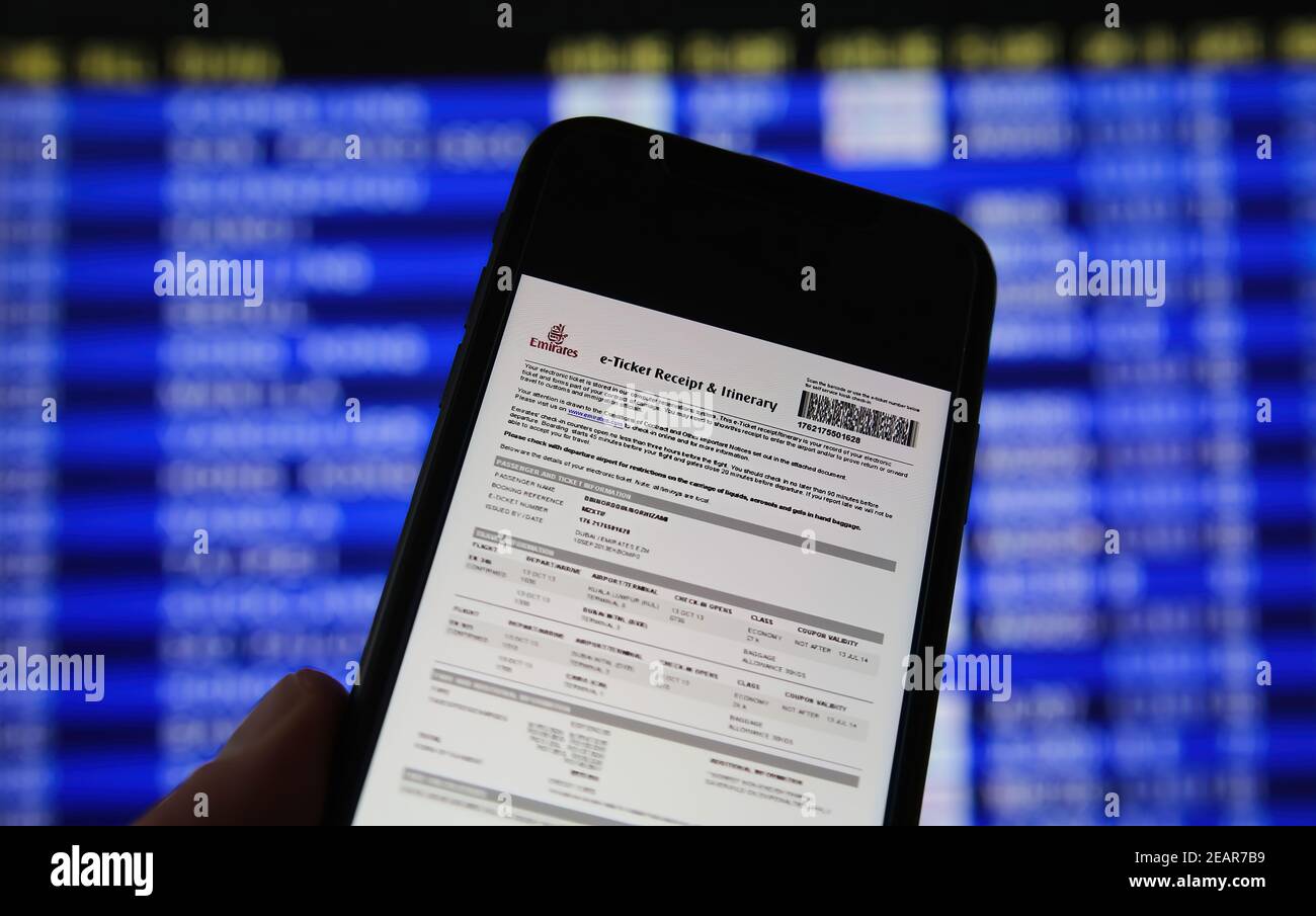 Viersen, Germany - February 9. 2021: Closeup of mobile phone screen ...