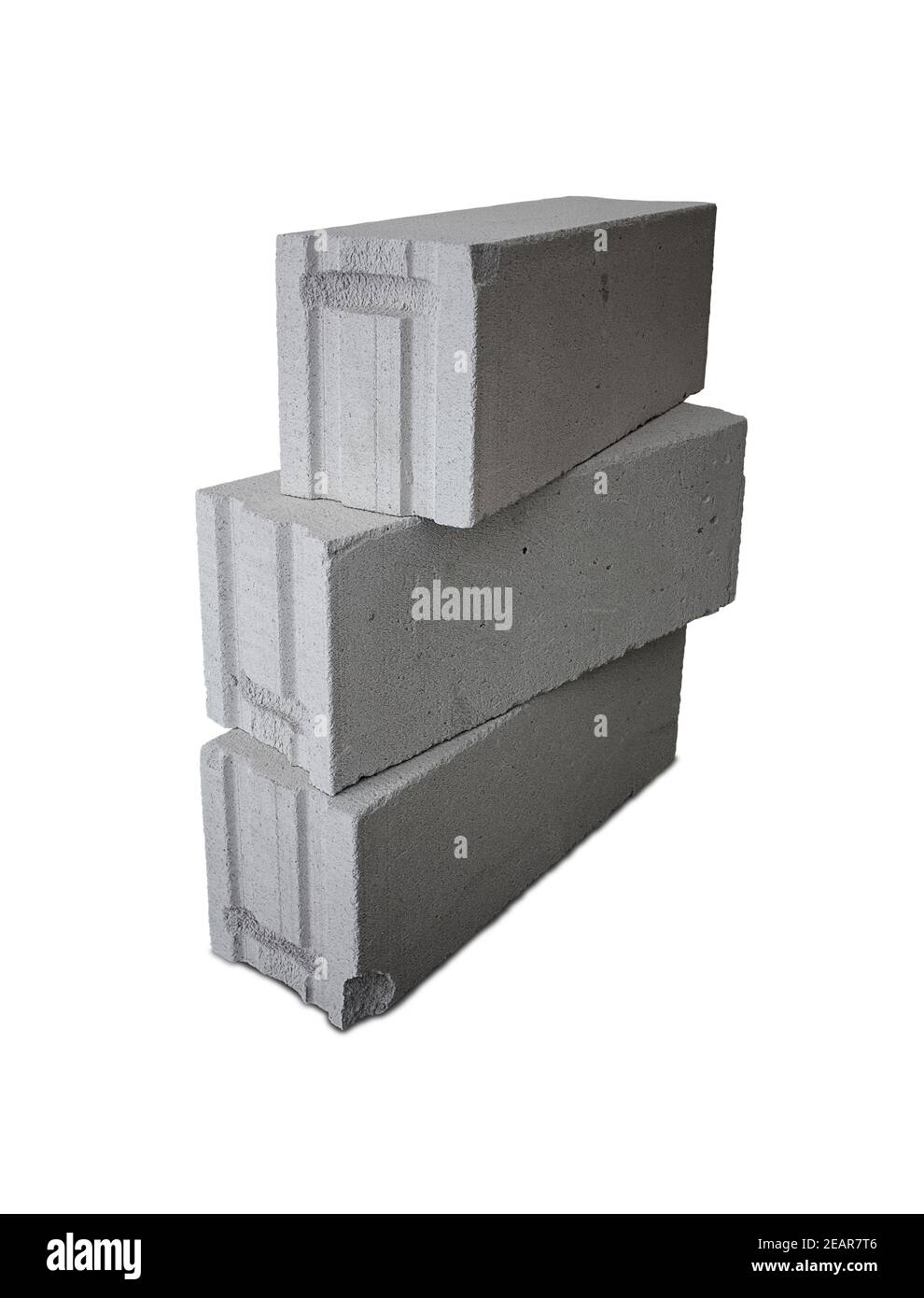 Concrete construction block isolated on white Stock Photo - Alamy