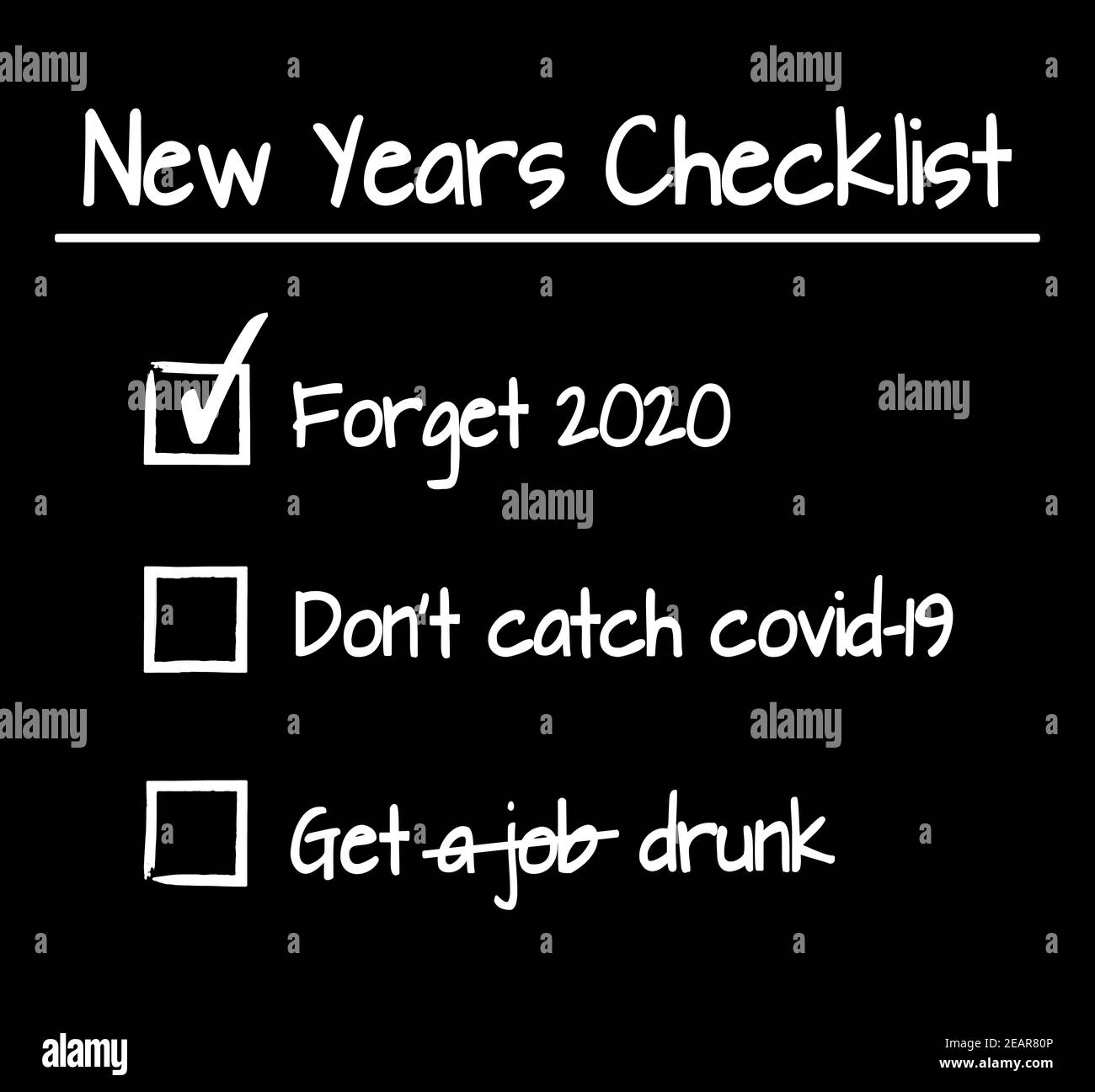 New years checklist Stock Photo - Alamy