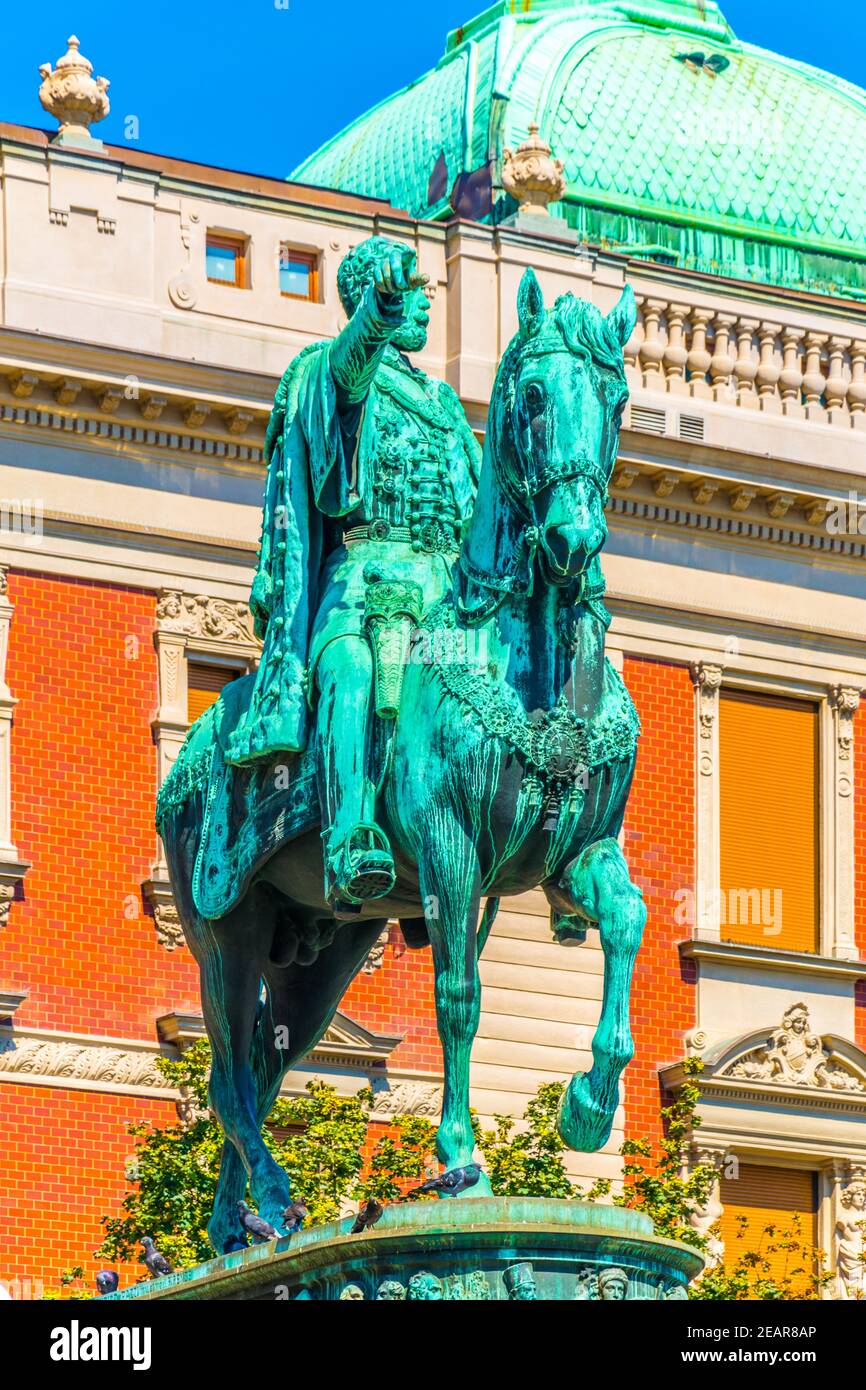 Statue of prince mihailo in Belgrade, Serbia Stock Photo - Alamy