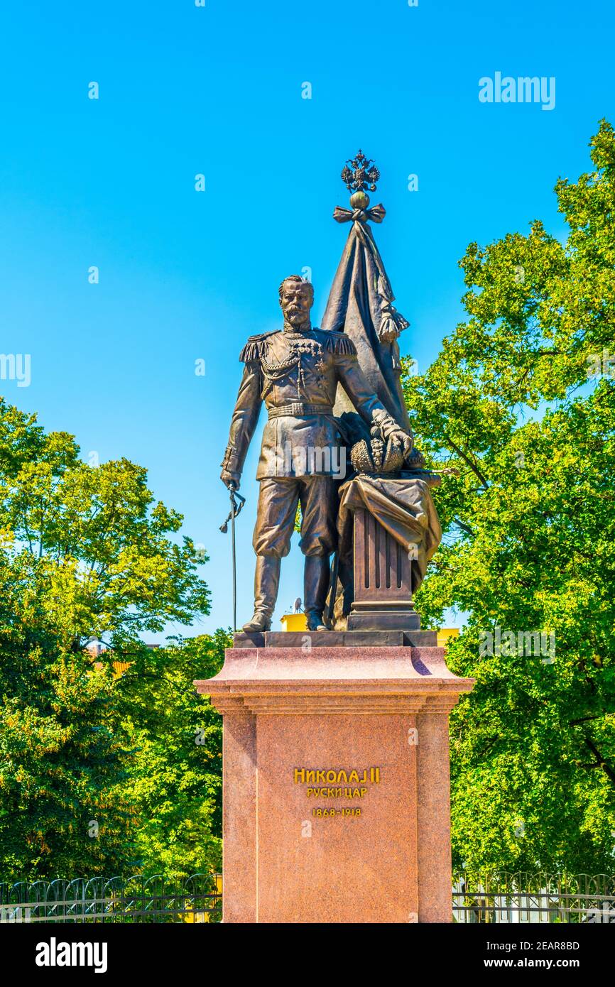 Statue of the russian tsar Nikolai II in belgrade, serbia Stock Photo ...