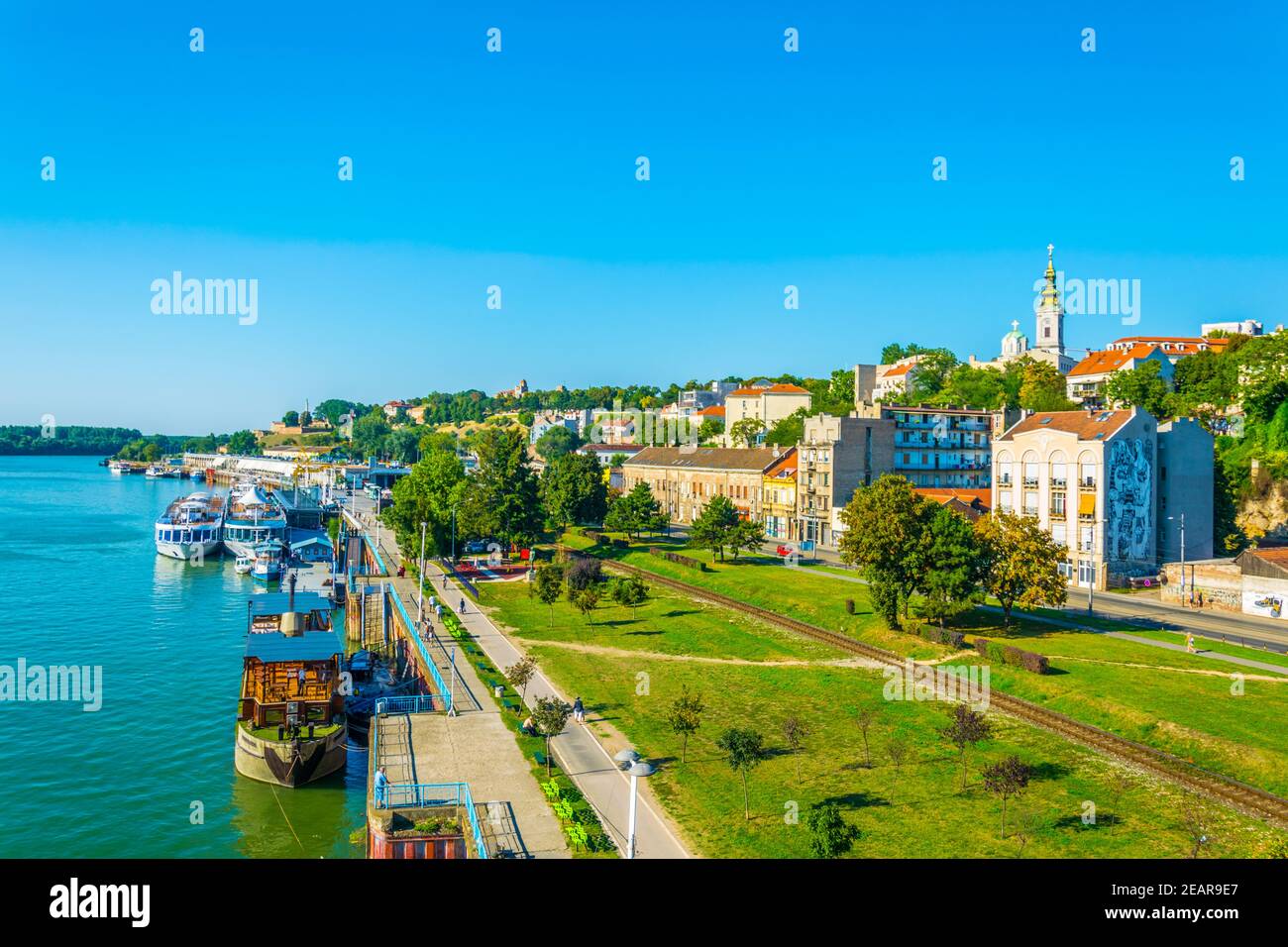 View of riverside of Sava in Belgrade, Serbia Stock Photo - Alamy