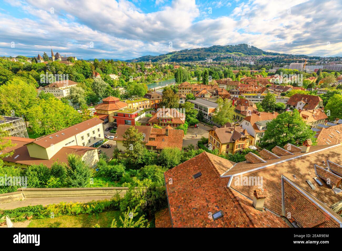 Panoramic view of Bern old town, Switzerland, UNESCO World Heritage ...