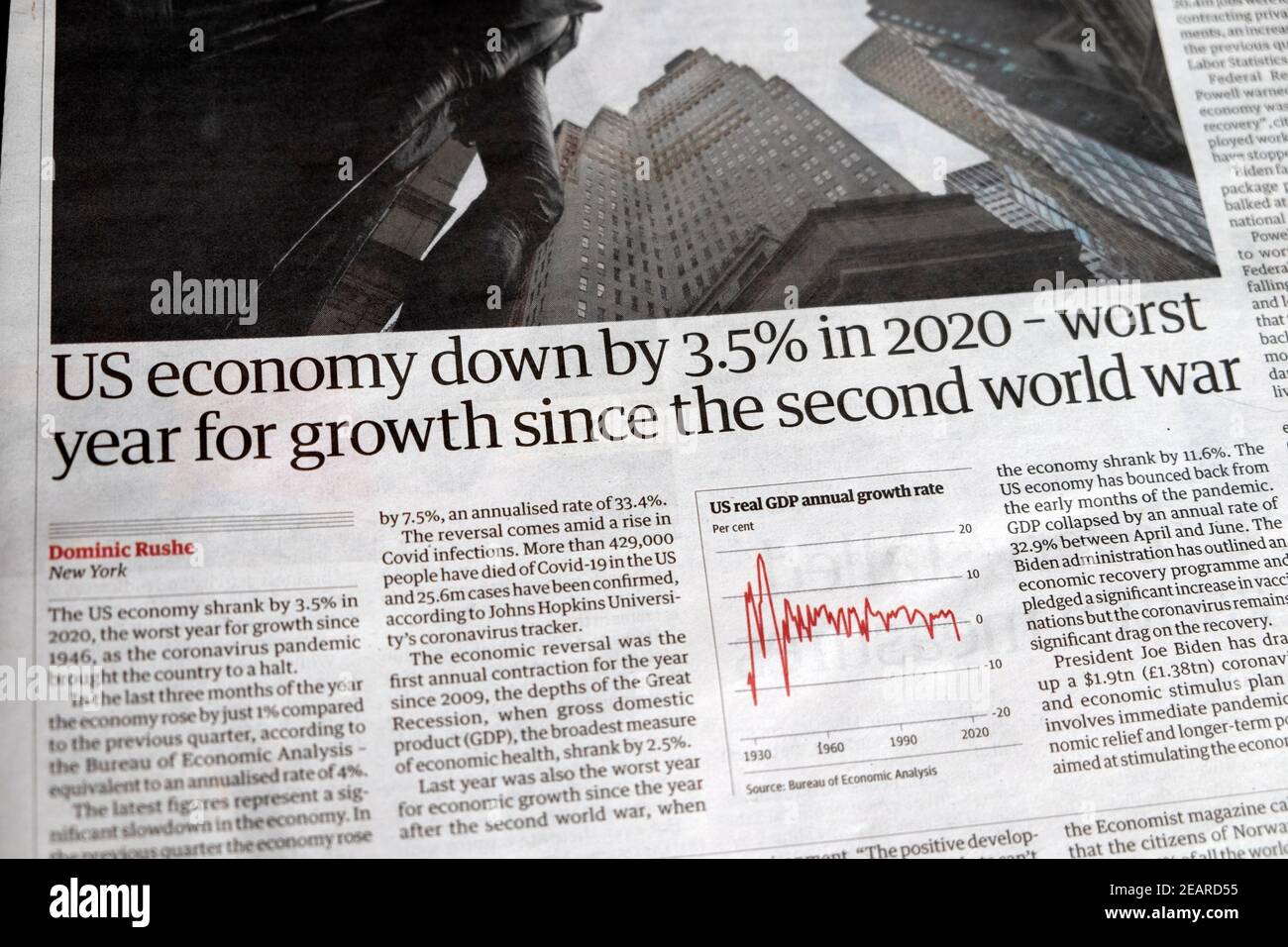 "US economy down by 3.5% in 2020 - worst year for growth since the ...
