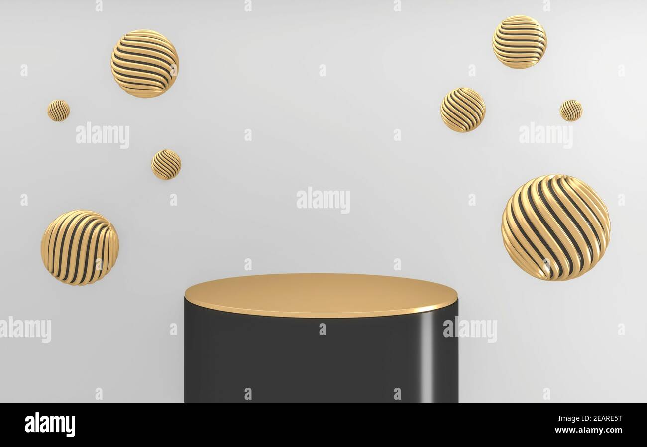 Dark style, Black minimal Podium eometric. 3D rendering Stock Photo - Alamy