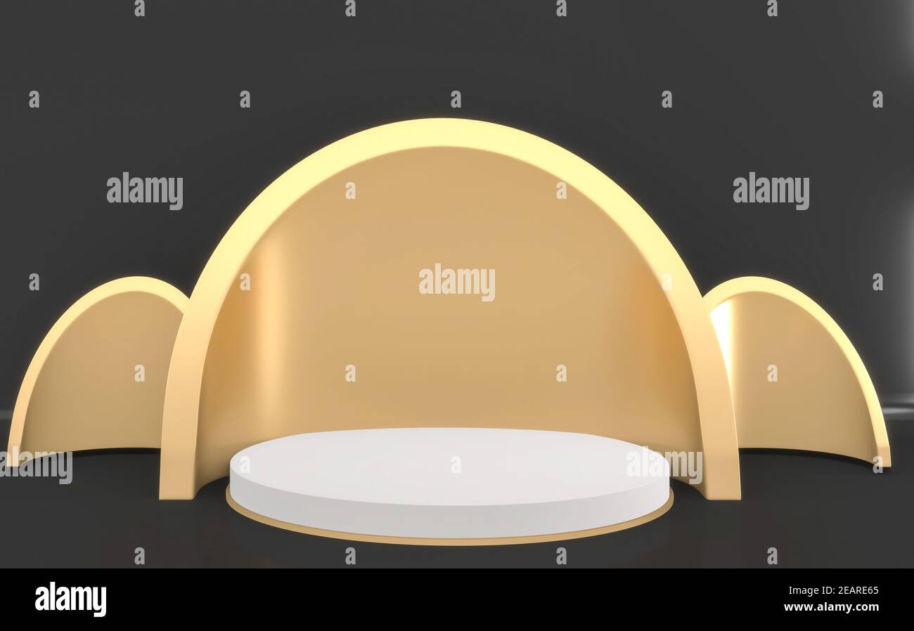 Dark style, Black minimal Podium eometric. 3D rendering Stock Photo - Alamy