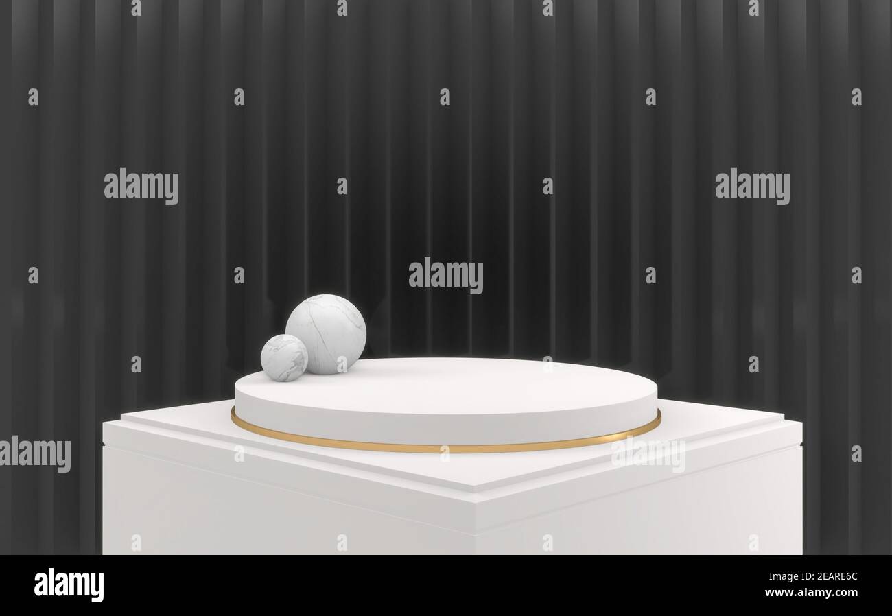 Dark style, Black minimal Podium eometric. 3D rendering Stock Photo - Alamy