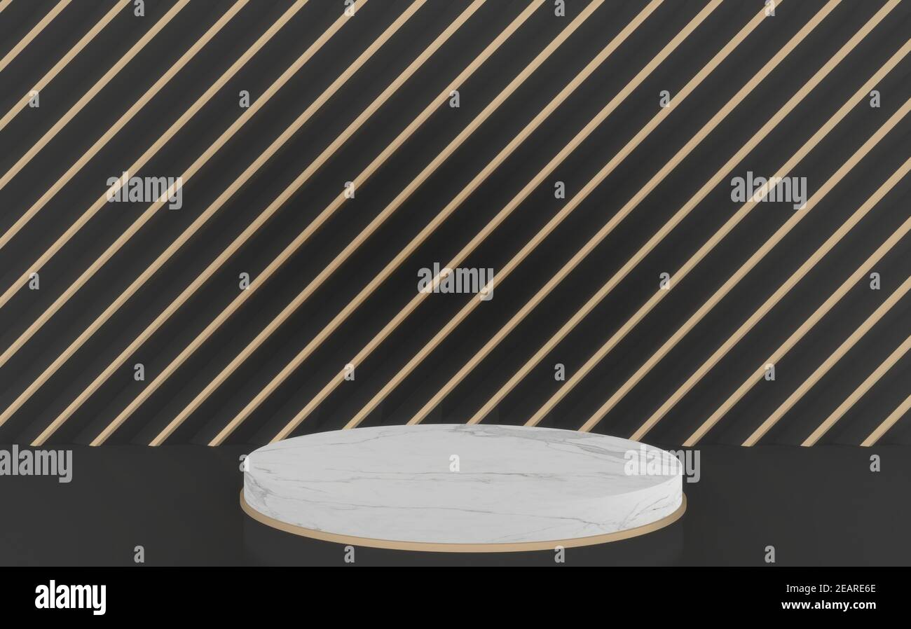 Dark style, Black minimal Podium eometric. 3D rendering Stock Photo - Alamy
