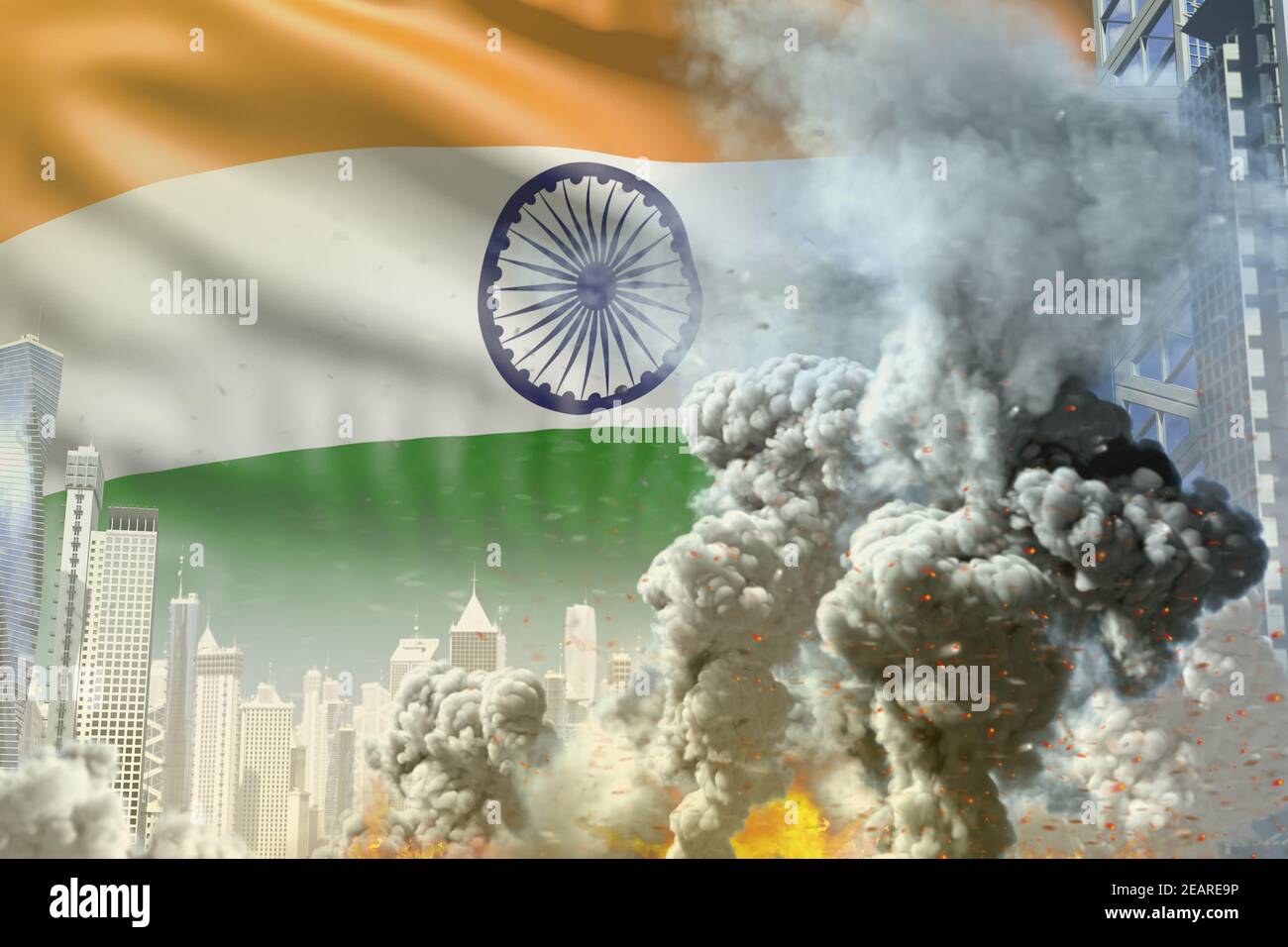 Smoke flag india hi-res stock photography and images - Alamy