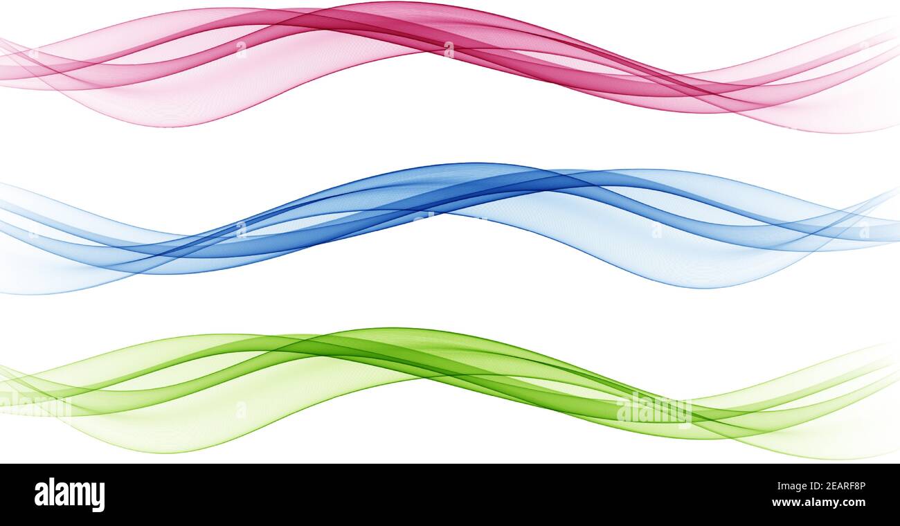 Set of transparent waves. Abstract colour background waves.Wave red ...