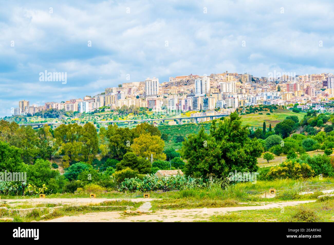 Aerial view of sicilian city Agrigento, Italy Stock Photo - Alamy