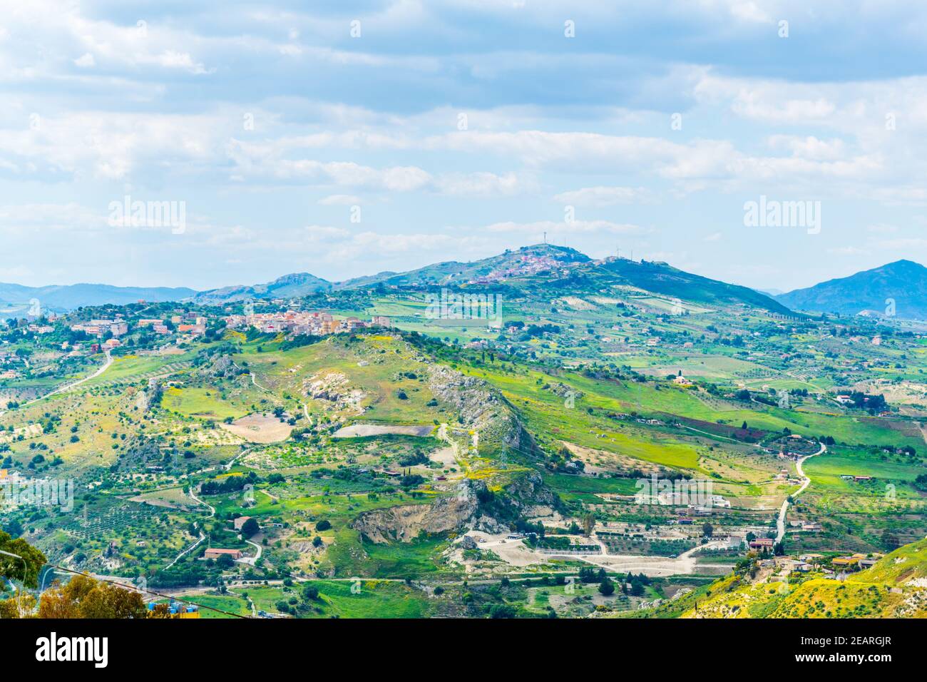 Aerial view of sicilian city Agrigento, Italy Stock Photo - Alamy