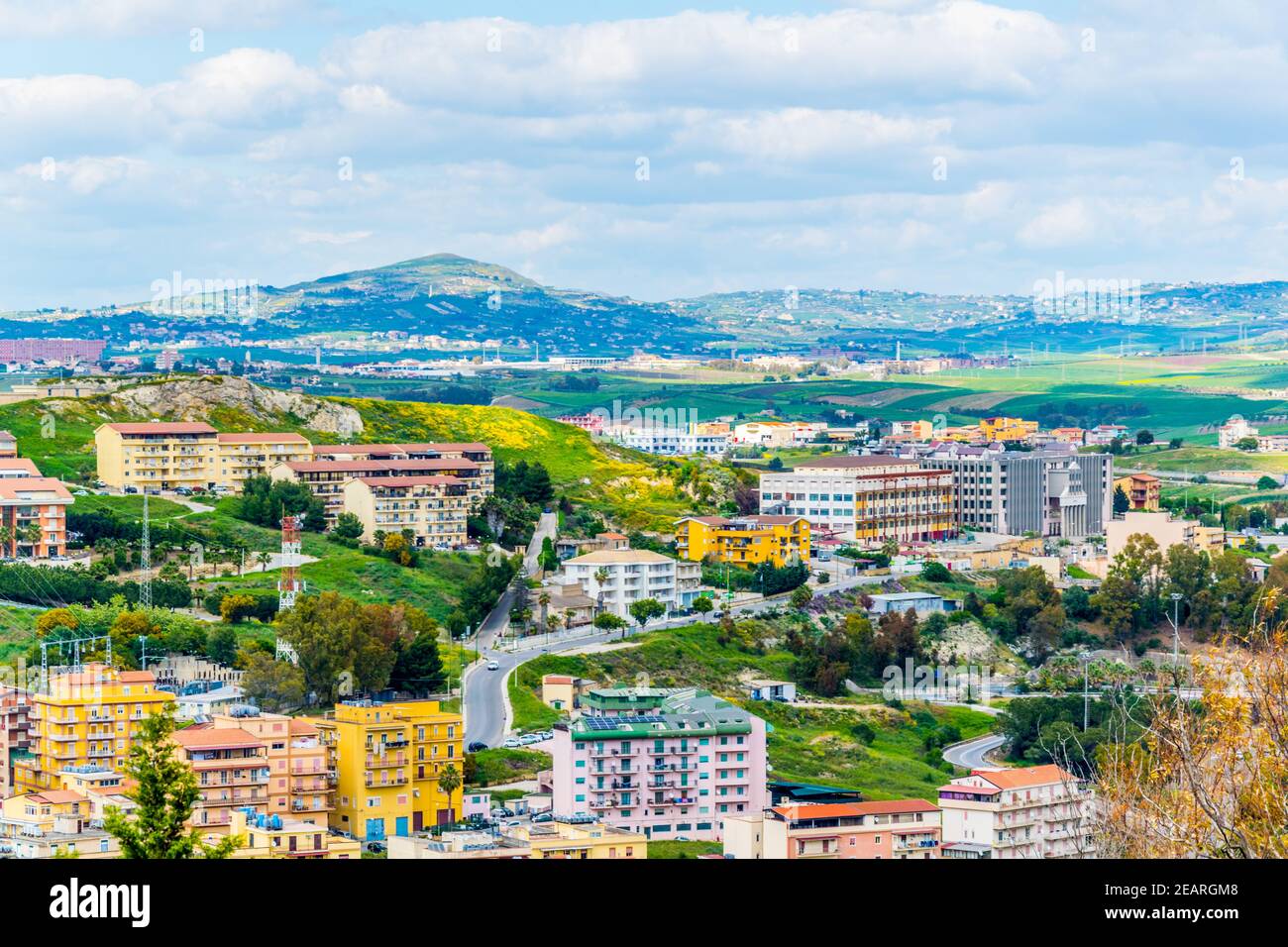 Aerial view of sicilian city Agrigento, Italy Stock Photo - Alamy