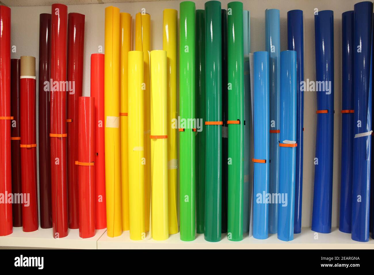 Colorful film rolls adhesive film in different colors Stock Photo - Alamy