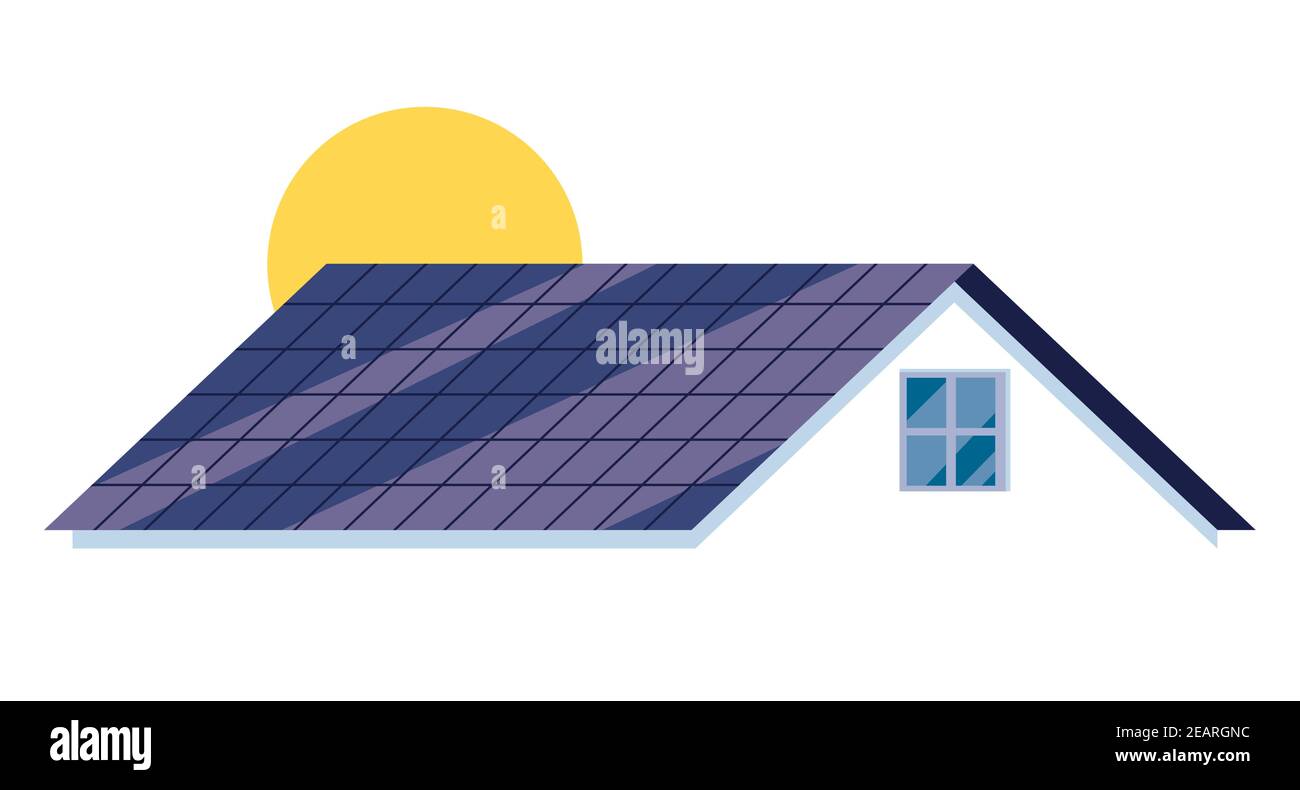 Home solar panel vector Stock Vector Images - Alamy
