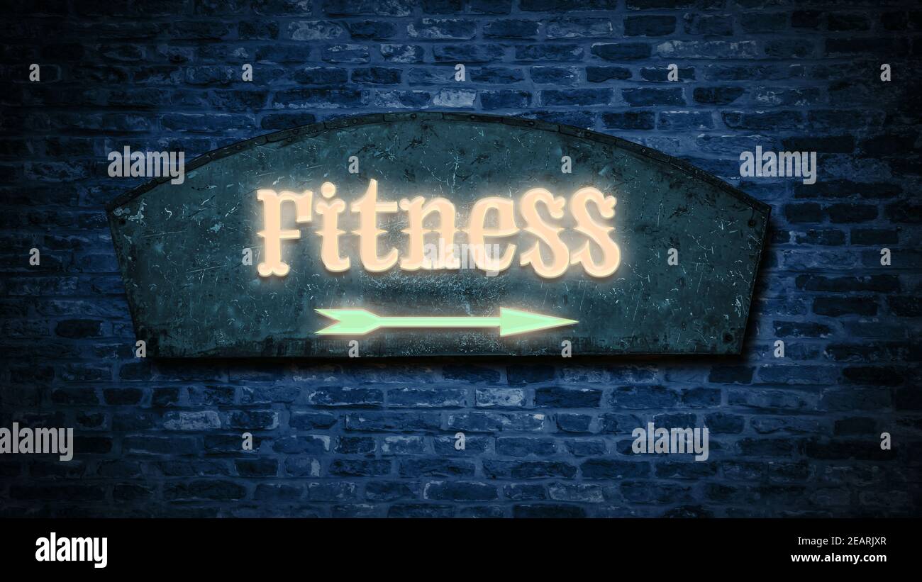 Street Sign the Direction Way to Fitness Stock Photo - Alamy
