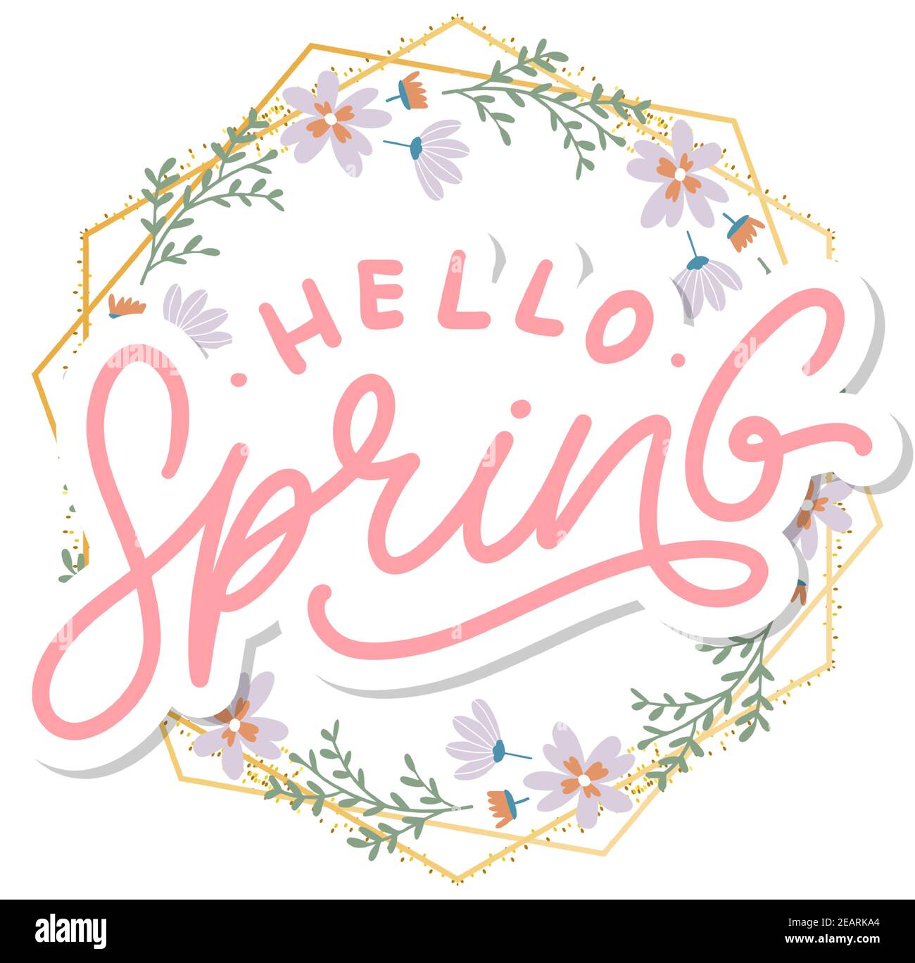 Hello Spring Flowers Text Background Stock Vector Image & Art - Alamy