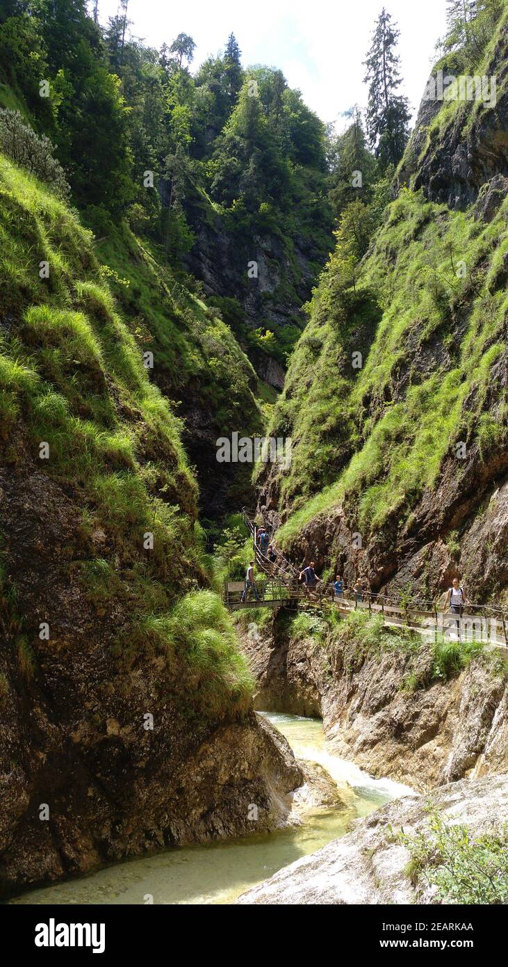 Almbachklamm, Almbach gorge, Berchtesgaden national park, bavaria ...