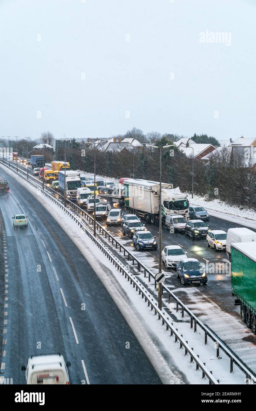 Traffic jam dual carriage way hi-res stock photography and images - Alamy