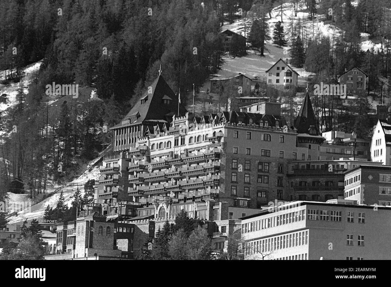 Switzerland, the Badrutt's Palace Hotel in Saint Moritz Stock Photo - Alamy