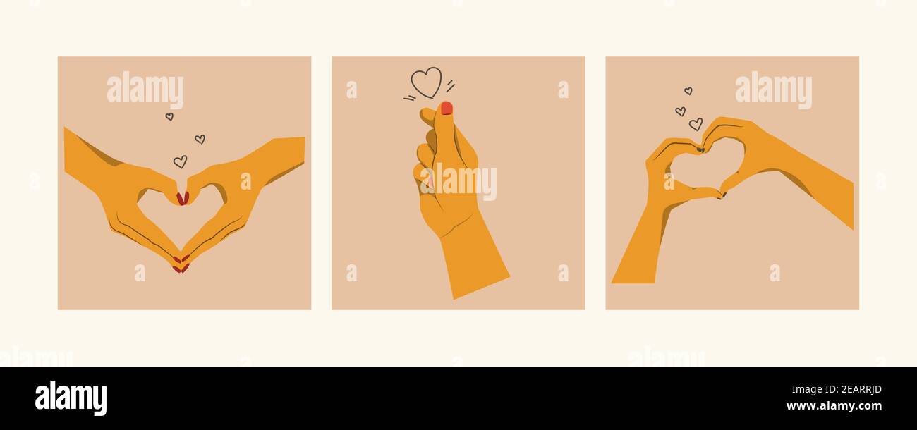 Heart Shaped Hands Love And Romance Concept Icons Vector Isolated