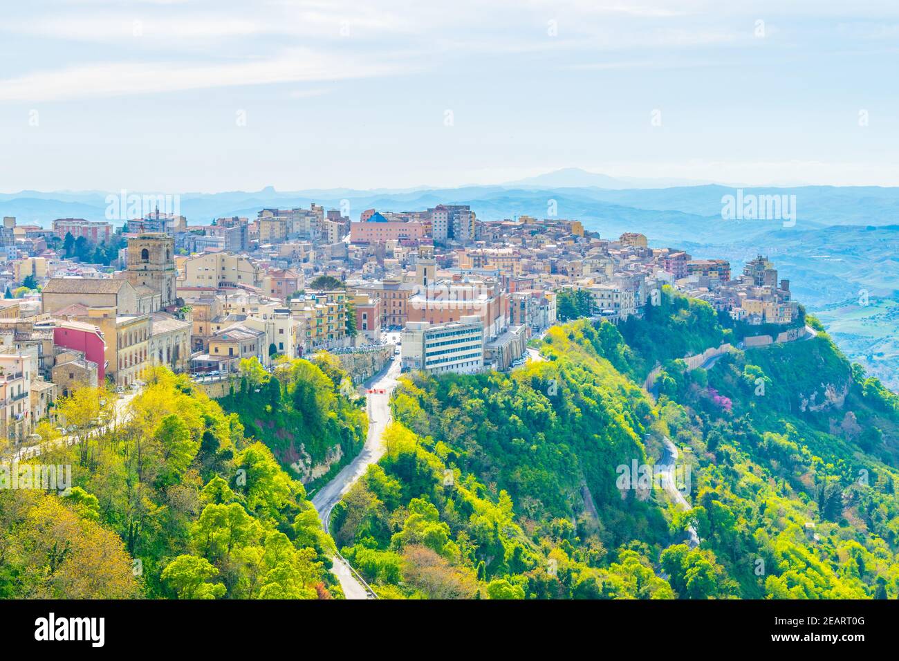Aerial view of Enna town in Sicily, Italy Stock Photo - Alamy