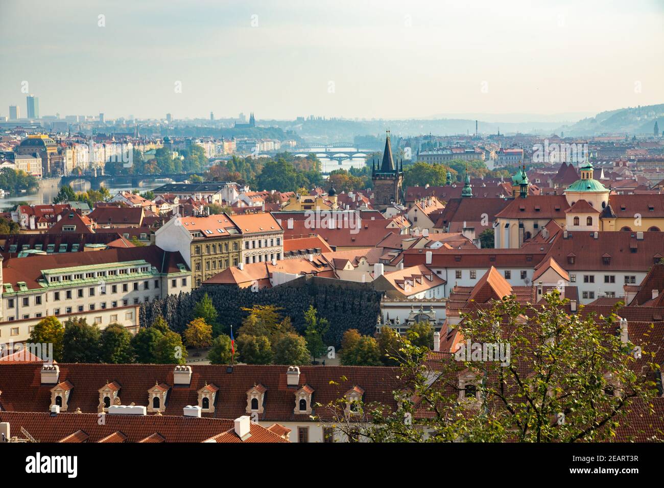 PRAGUE, CZECH REPUBLIC - Oct 08, 2013: View on the city of Prague from ...