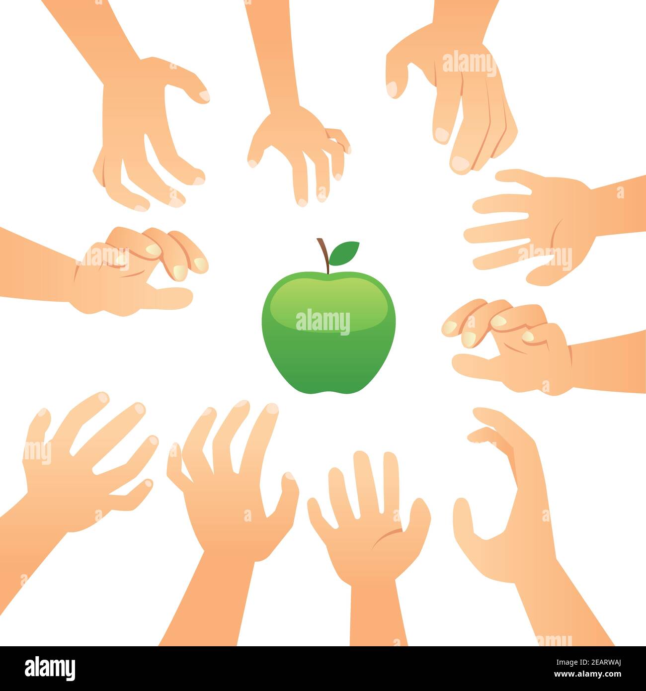 Hand reaching apple Stock Vector Images - Alamy