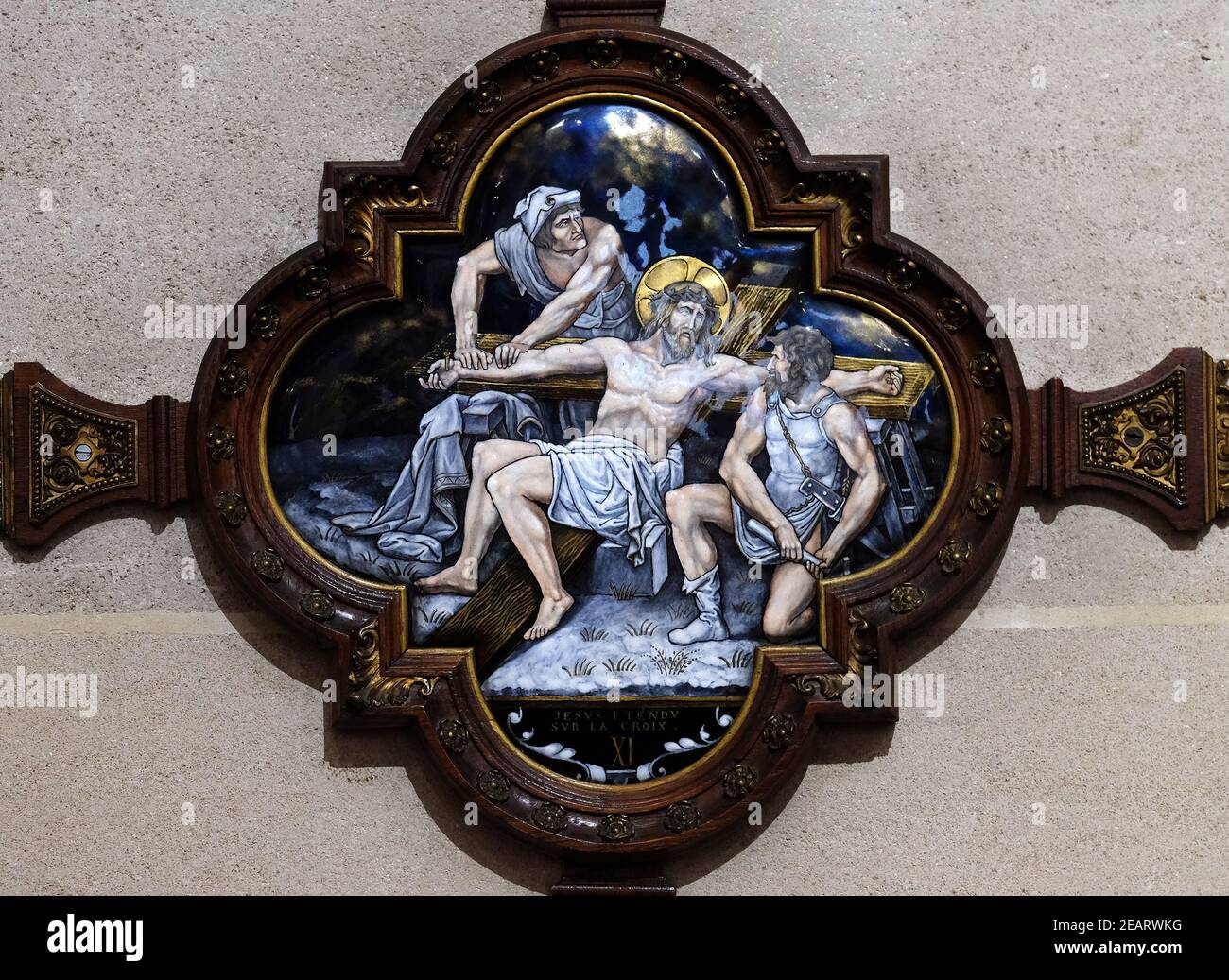 11th Stations of the Cross, Crucifixion: Jesus is nailed to the cross, St Francis Xavier's ...