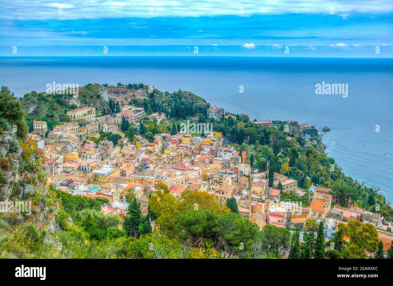 Aerial view of Taormina, Sicily, Italy Stock Photo - Alamy