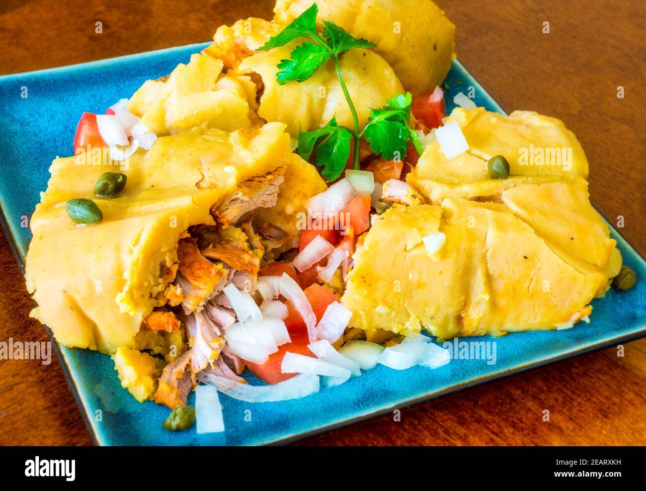 Nacatamal, corn traditional food dish Stock Photo - Alamy