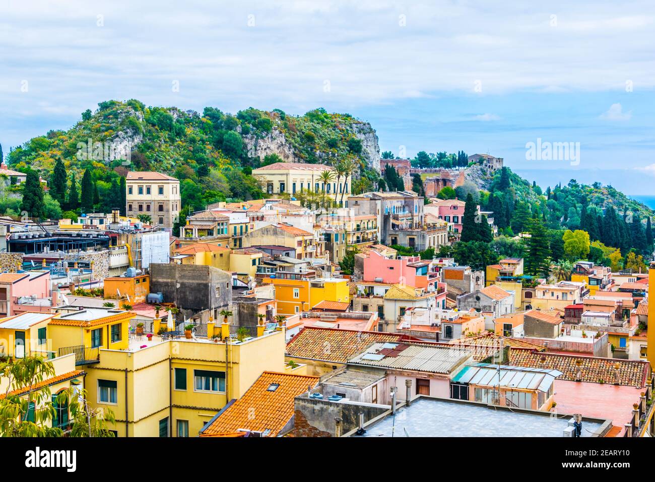 Aerial view of Taormina, Sicily, Italy Stock Photo - Alamy