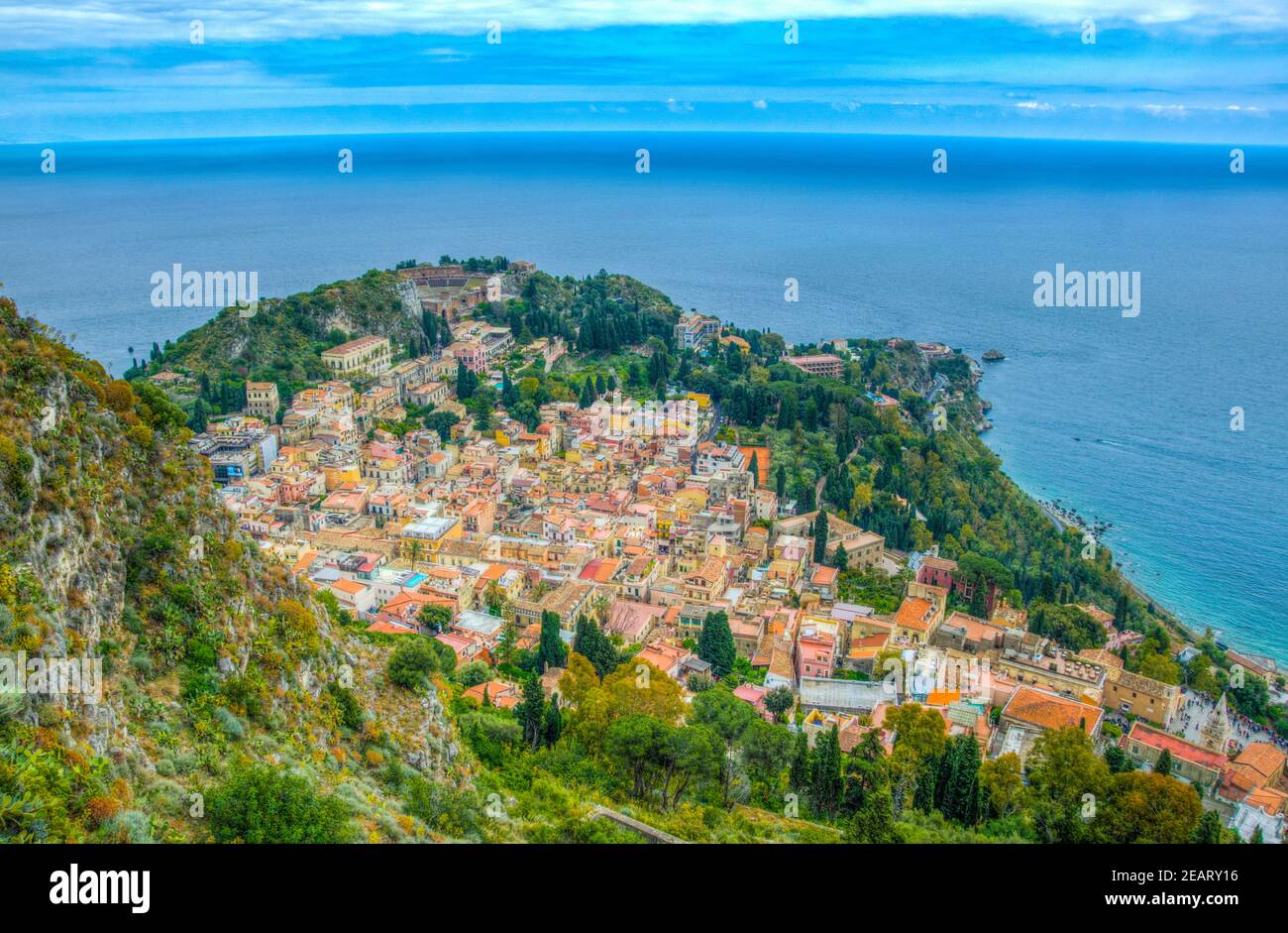 Aerial view of Taormina, Sicily, Italy Stock Photo - Alamy