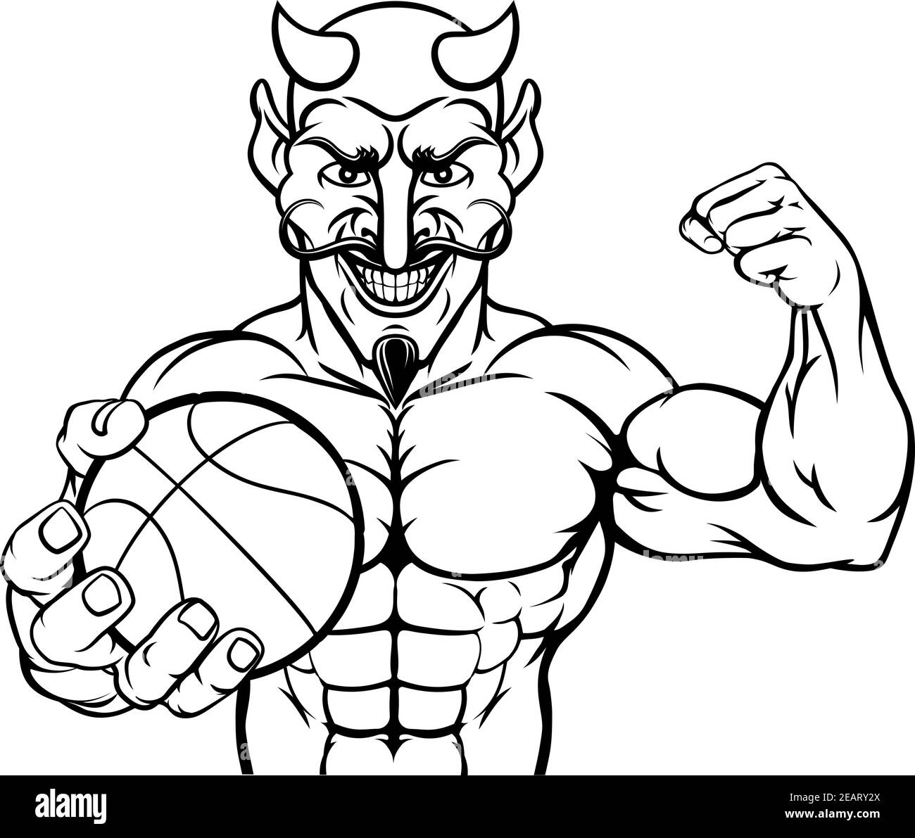 Devil Basketball Sports Mascot Holding Ball Stock Vector Image & Art ...