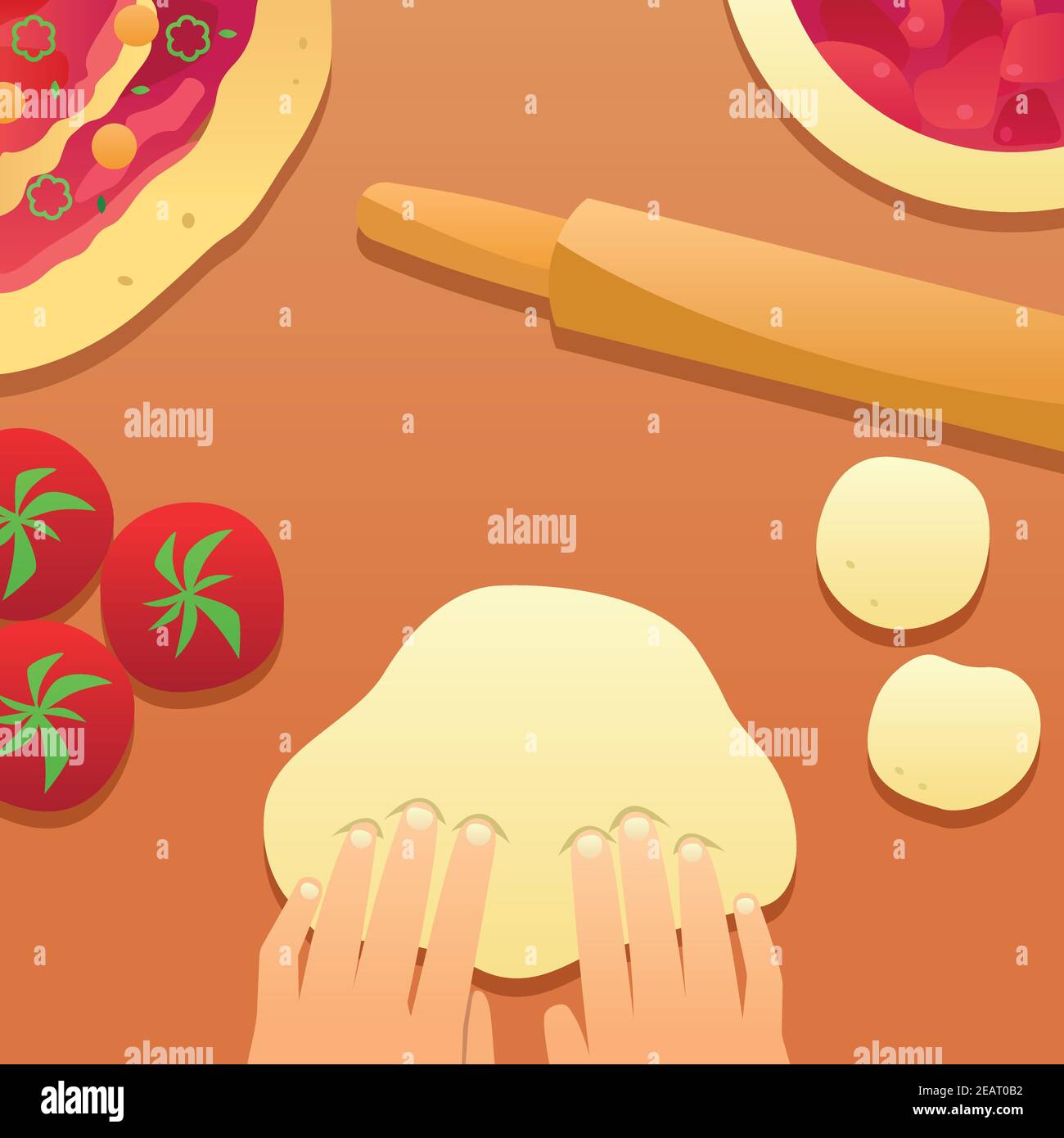 Dough ingredients cooking pizza Stock Vector Images - Alamy