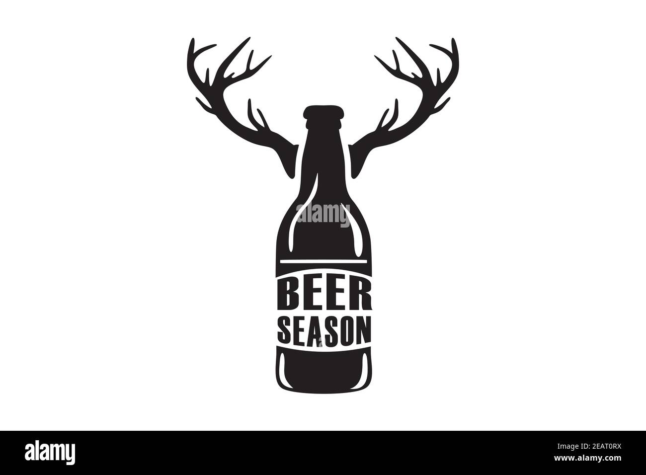 Beer Season, Beer Deer Horns, Deer Antlers vector Stock Vector Image ...