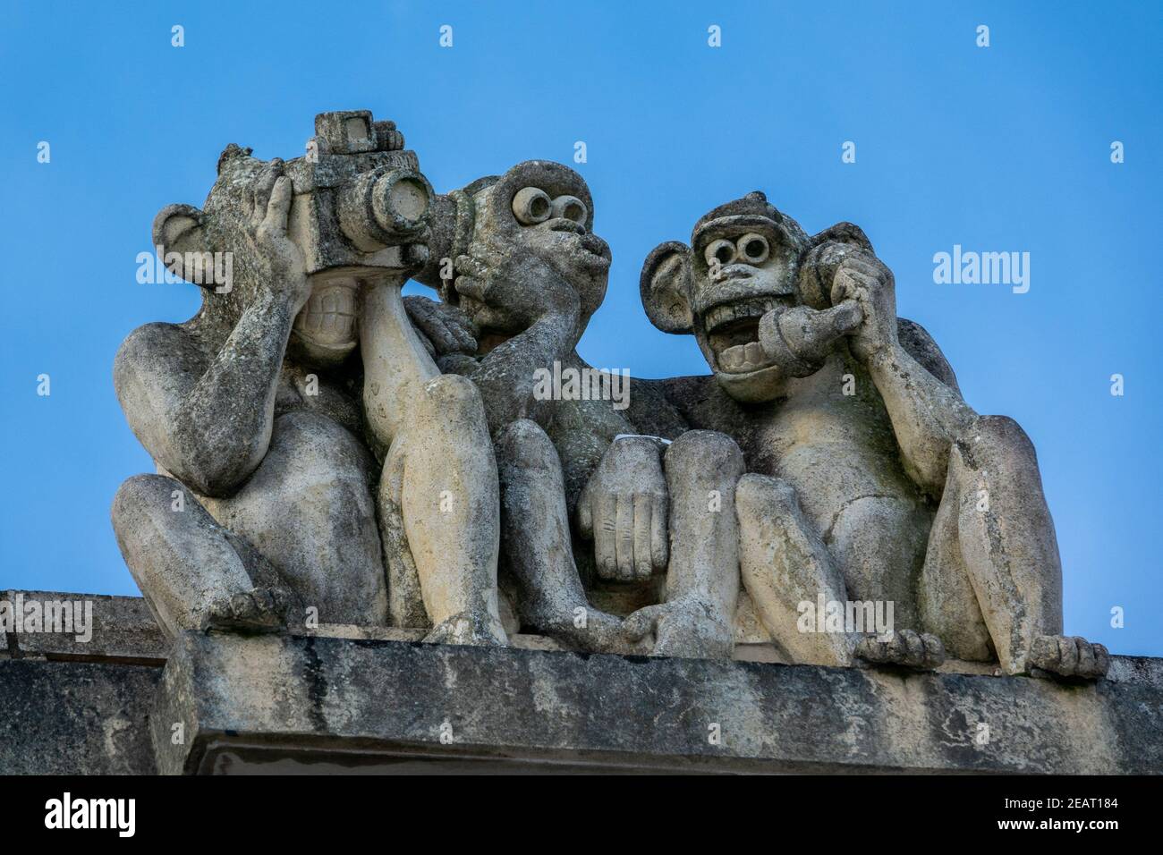 Three Wise Monkeys, Waterloo Park Norwich Stock Photo - Alamy