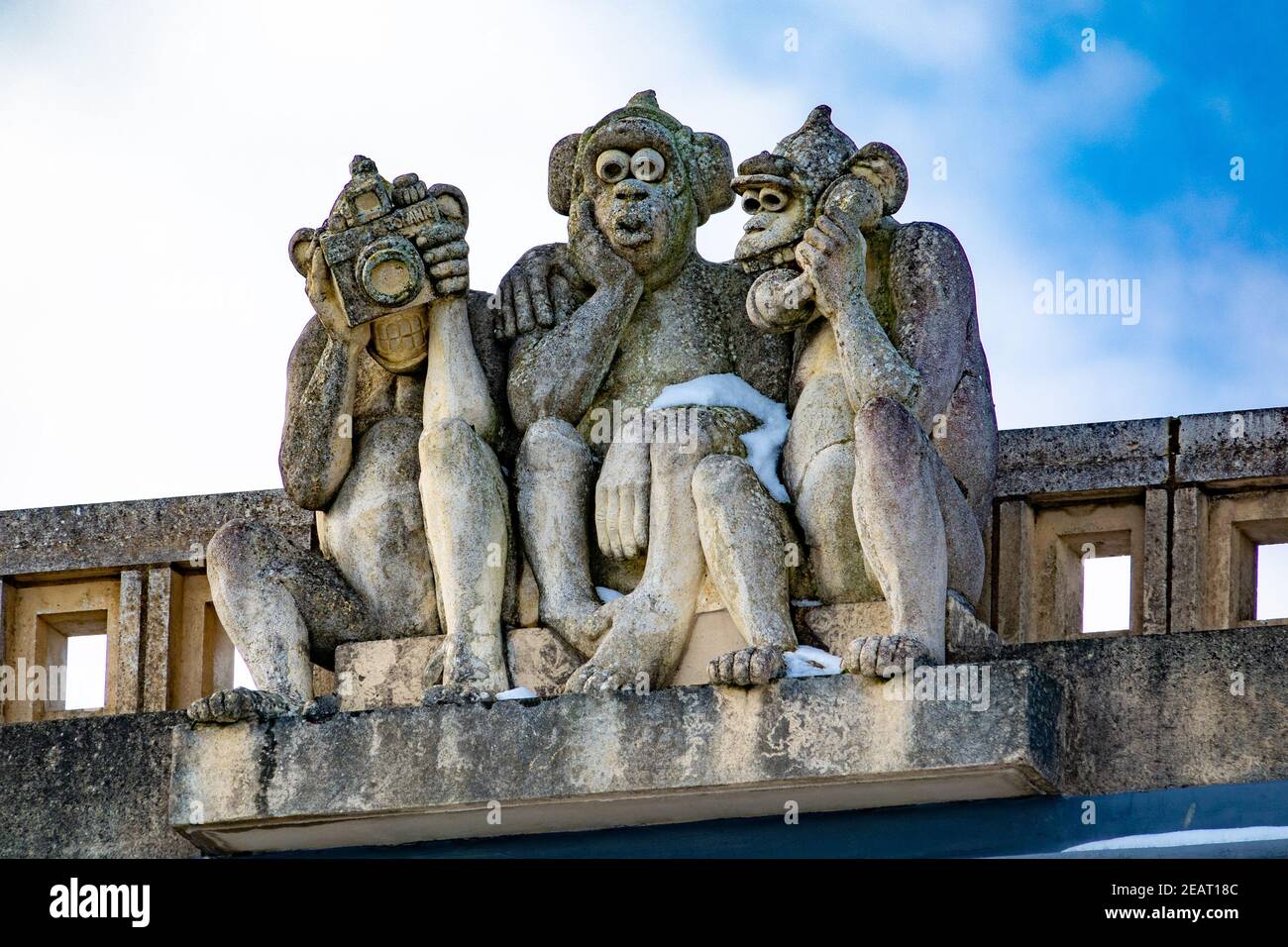 Three Wise Monkeys, Waterloo Park Norwich Stock Photo - Alamy