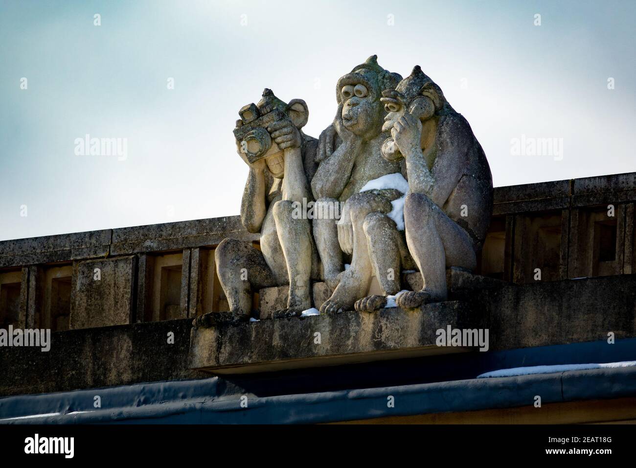 Three Wise Monkeys, Waterloo Park Norwich Stock Photo - Alamy