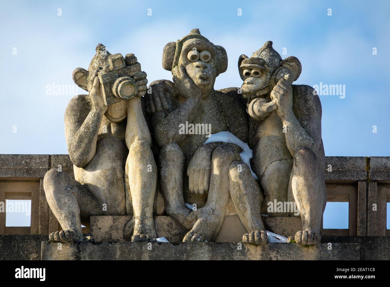 Three Wise Monkeys, Waterloo Park Norwich Stock Photo - Alamy