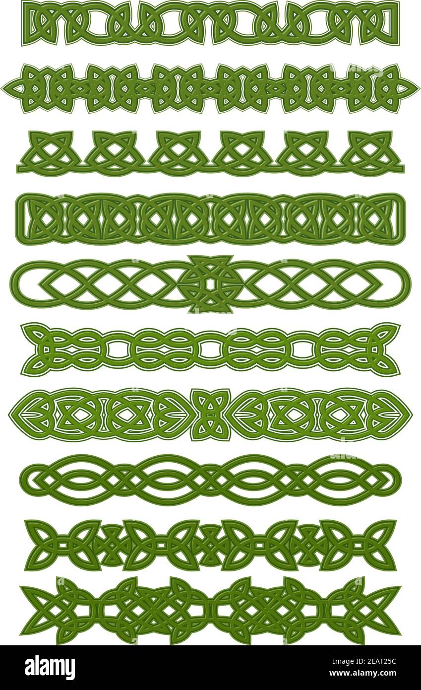 Green celtic tracery pattern for tattoo or ethnic decorations design ...