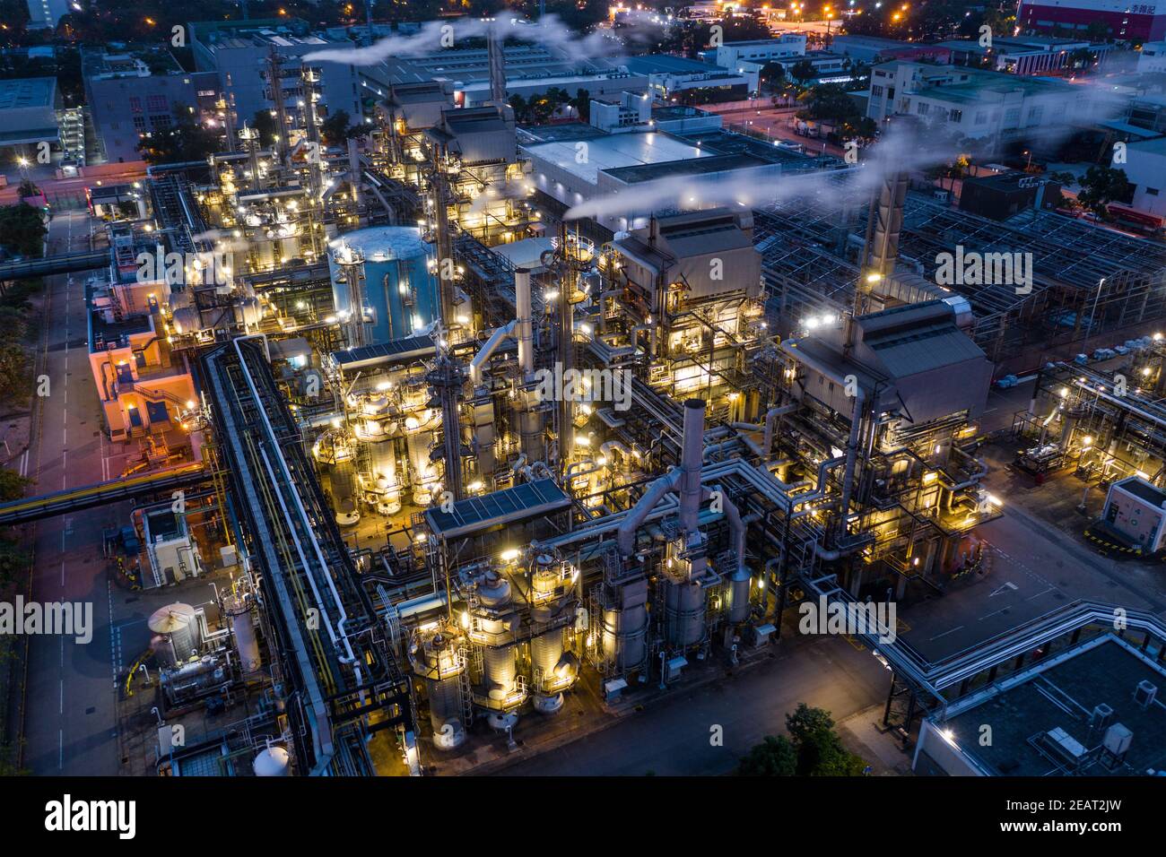 Tai Po, Hong Kong 19 May 2019: Tai Po Industrial district at night ...