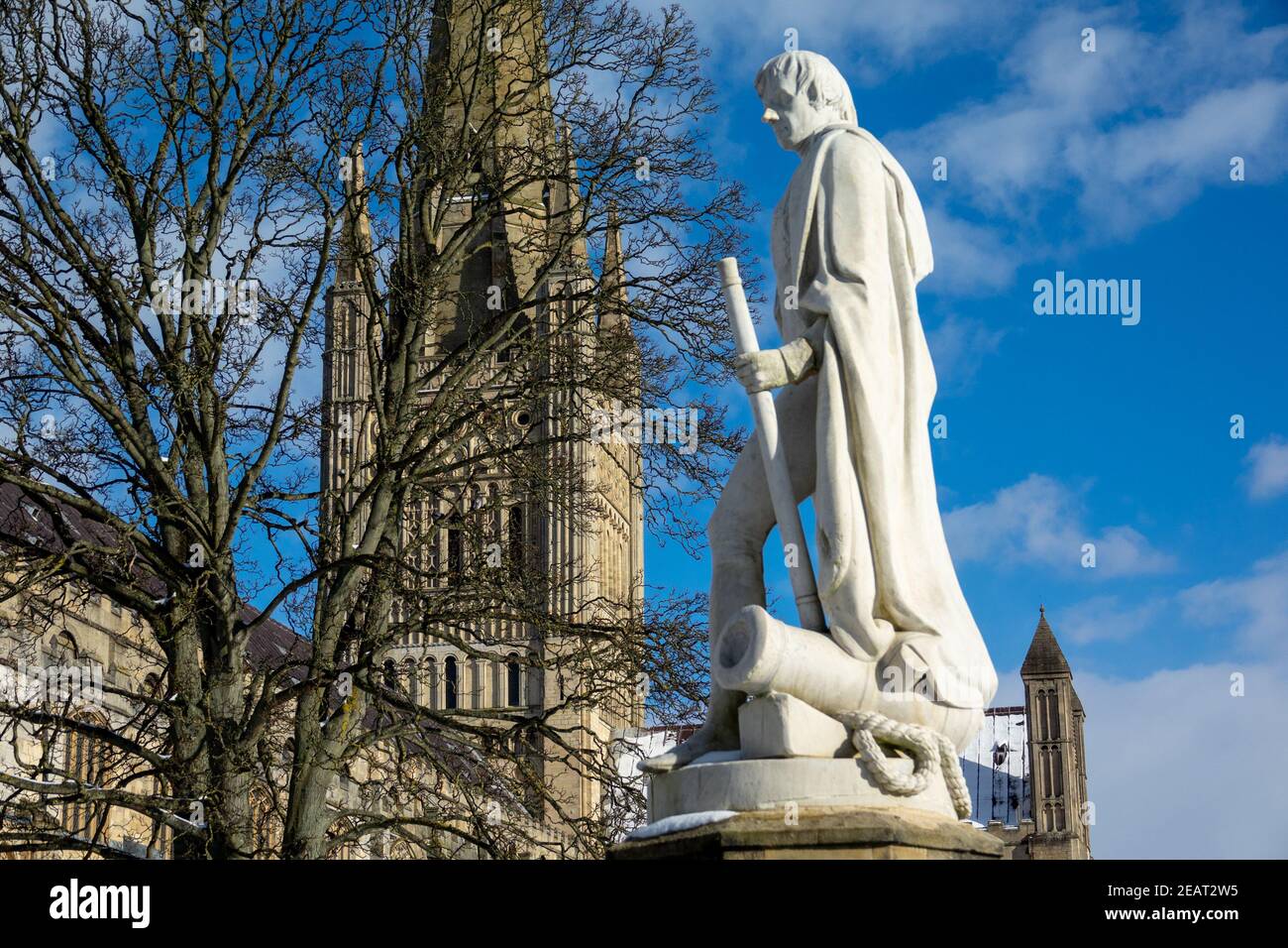 Admiral Lord Nelson Statue Norwich Cathedral Stock Photo - Alamy