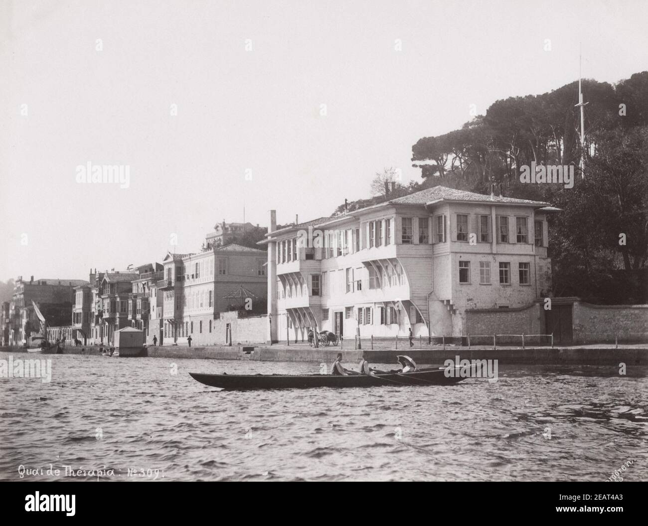 Late 19th century photograph: View at Theiapai, now Tarabya, Turkey ...
