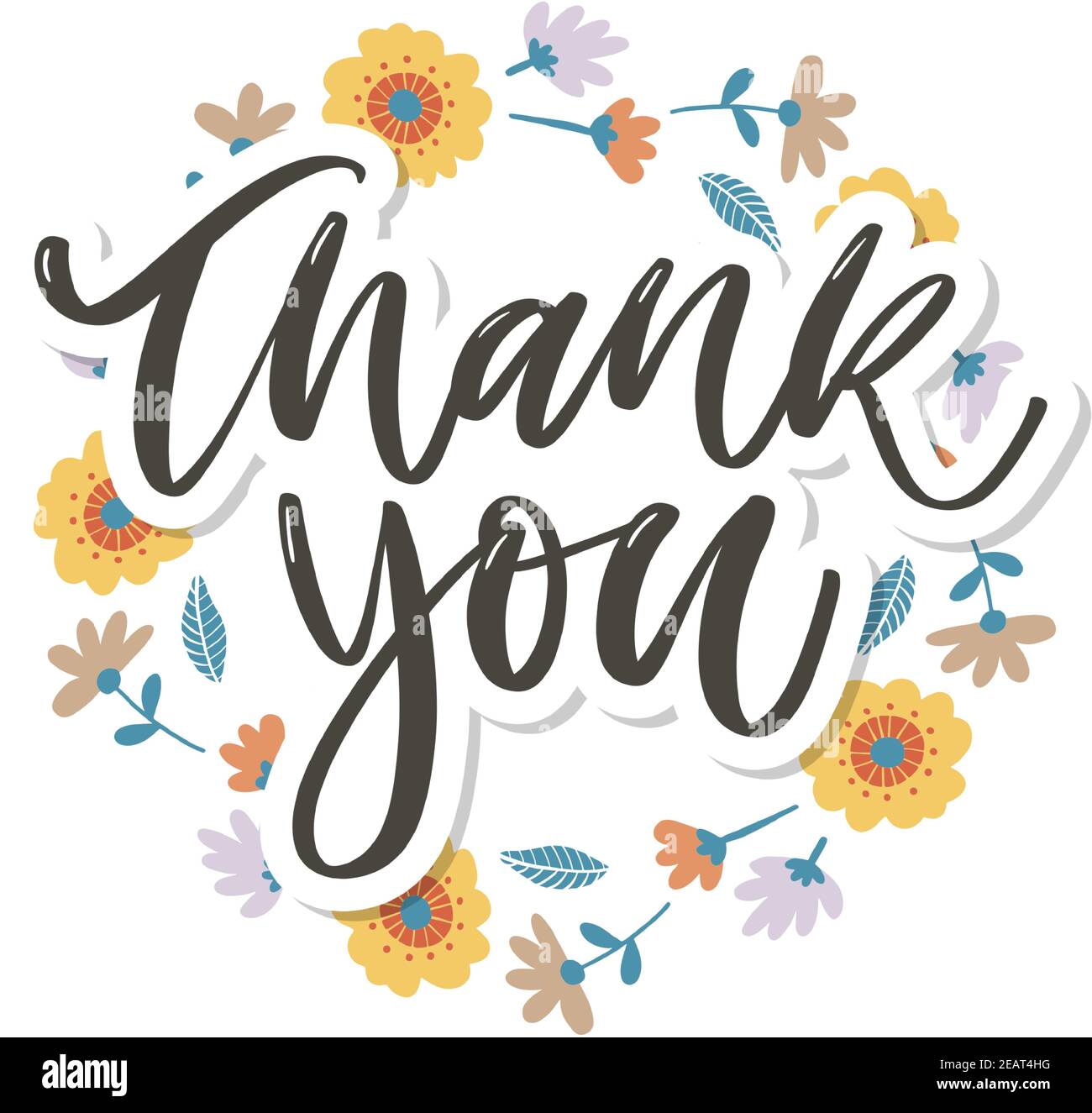 Cute Thank You Script Card Stock Vector Image & Art - Alamy