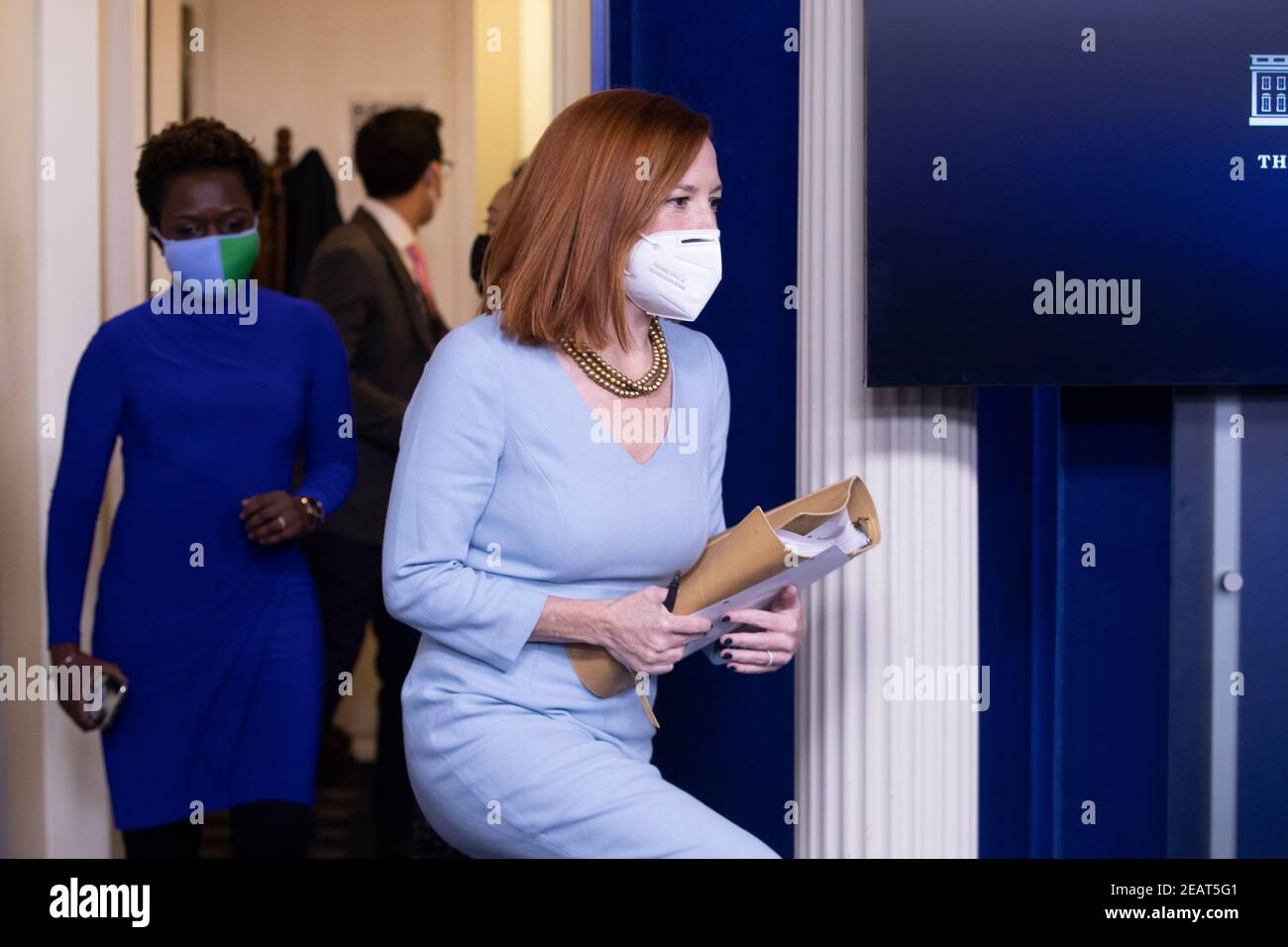White House Press Secretary Jen Psaki arrives to hold a news briefing ...