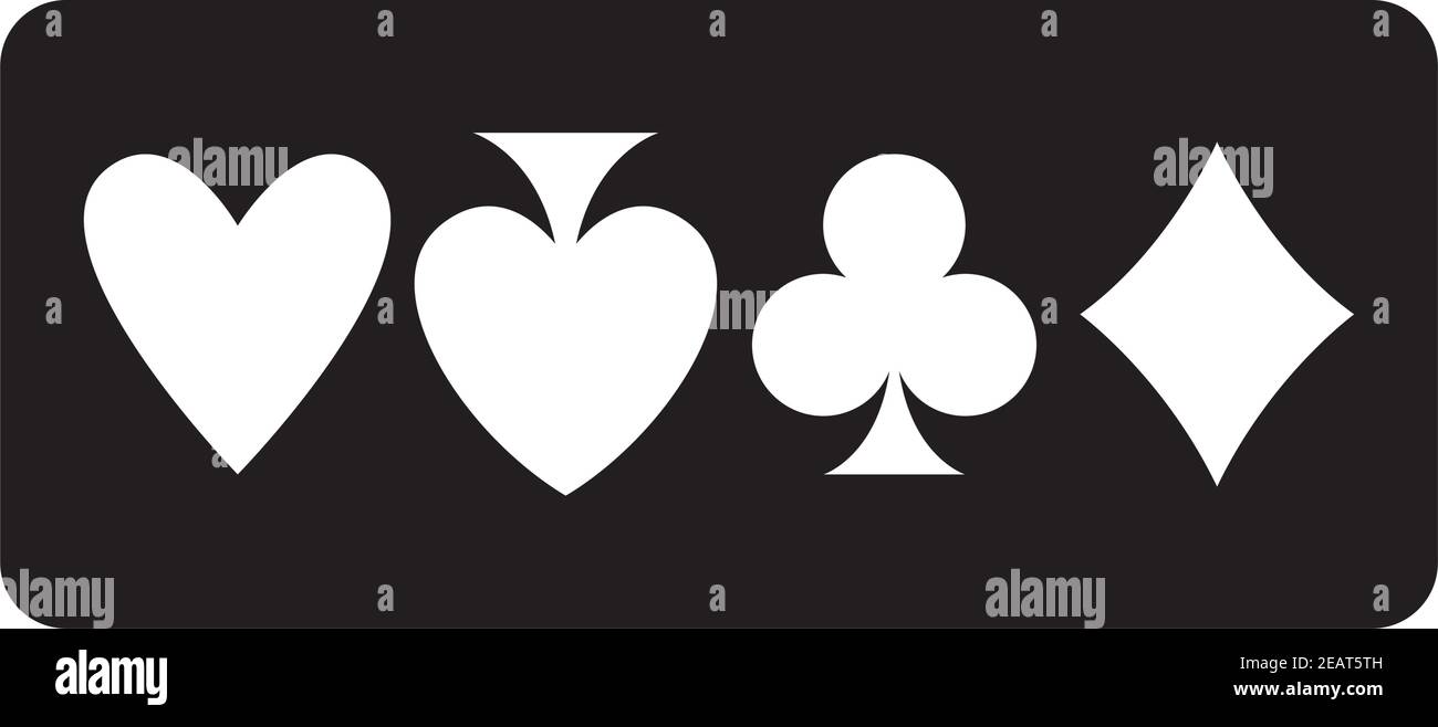 poker symbols icon over white background, silhouette style, vector ...